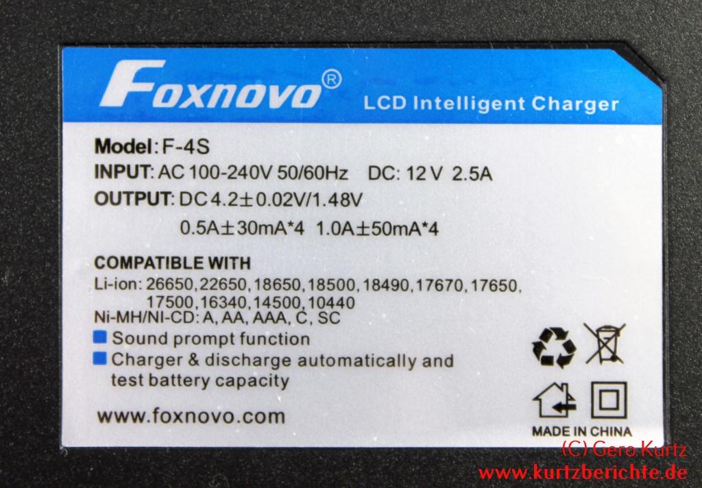 Erfahrungsbericht Ladegerät Digital Charger 4S von Foxnovo ohne Akkus