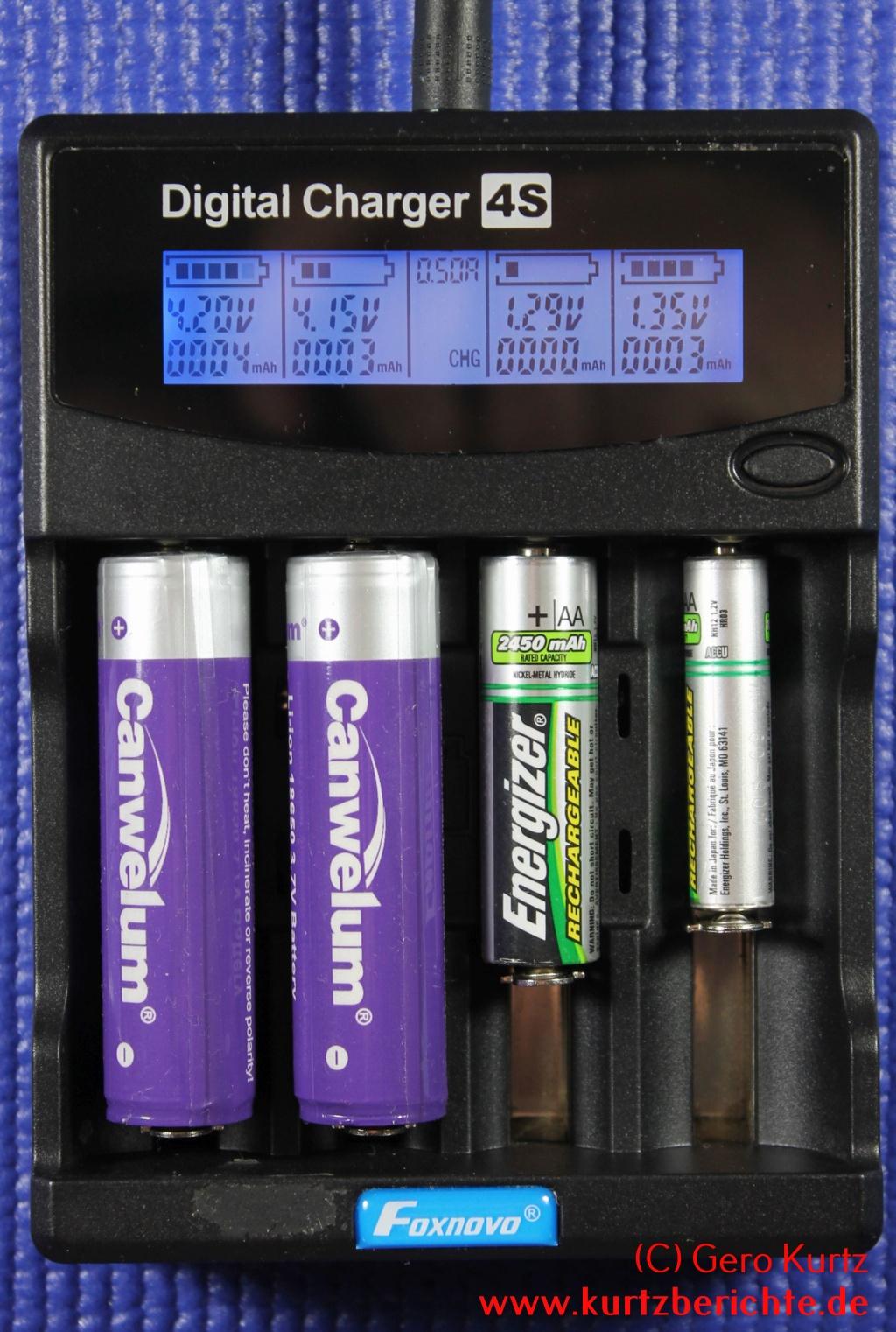 Erfahrungsbericht Ladegerät Digital Charger 4S von Foxnovo ohne Akkus