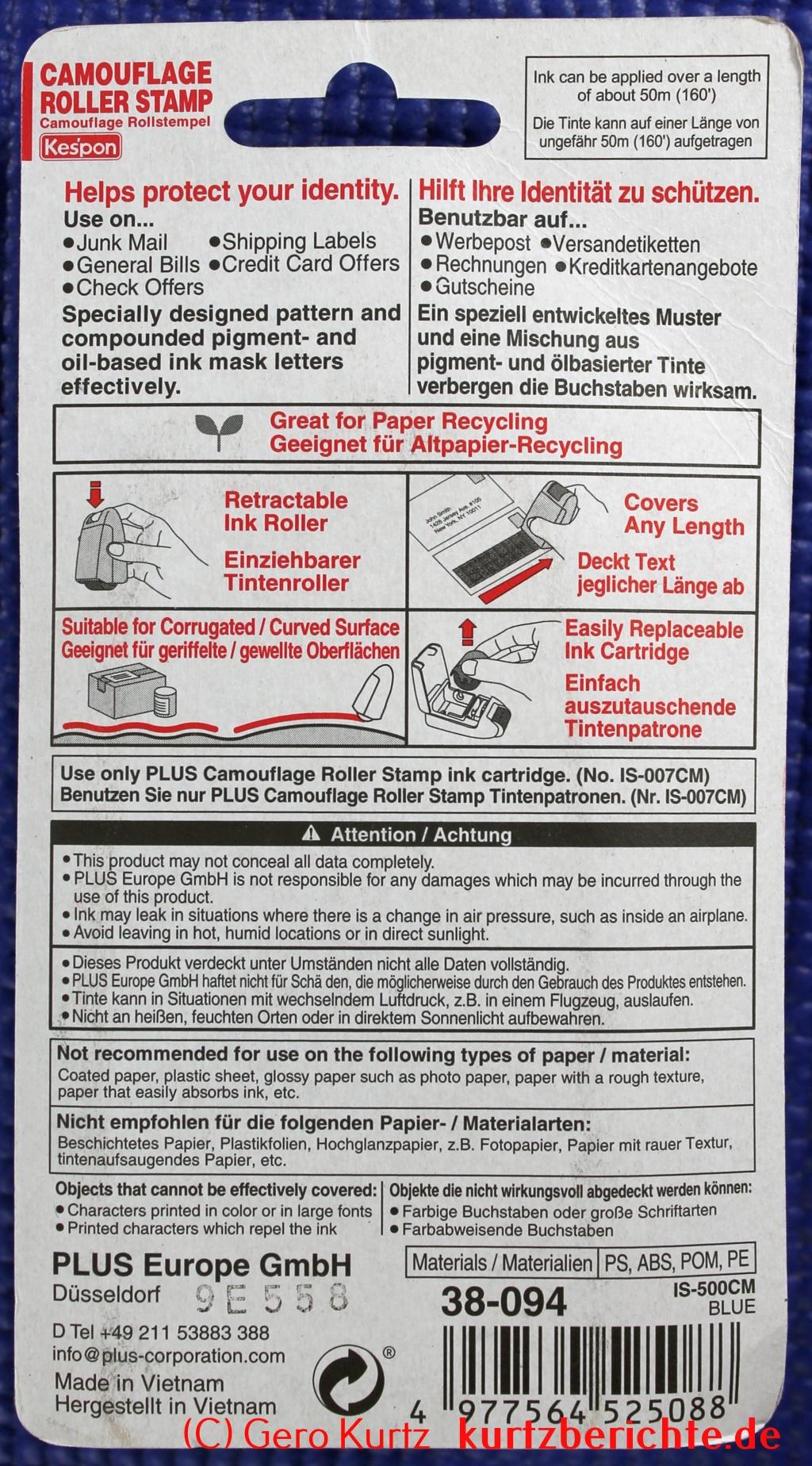 Erfahrungsbericht zum PLUS Japan Datenschutz Rollstempel